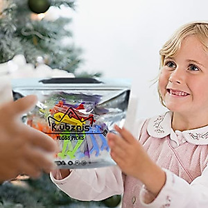 Kingubznis Kids Flossers Individually Wrapped Floss Picks Dental Floss Toddler Floss Portable Travel Floss Cute Animal Shapes Dental Floss for Children & Adults (240 Counts Individually)