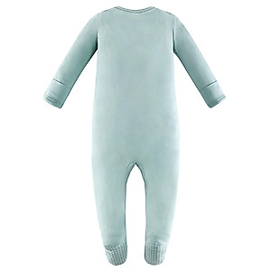Owlivia Rayon Made from Bamboo Footie Pajamas, Baby Boy Girl Sleep 'N Play, Zip Front Footed Sleeper Pjs(3-6 Months, Apua) Aqua