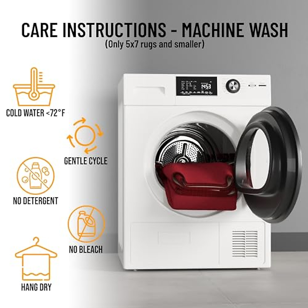 Sweet Home Stores Sweethome Collection Solid Design Rubberback Area Rug/Mat, 2'3" x 3', Red