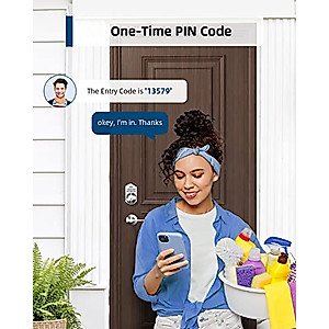 TEEHO Fingerprint Door Lock with 2 Lever Handles, Keyless Entry Door Lock with Handle, Electronic Keypad Deadbolt Front Door Lock Set with Auto Lock and 1 Touch Locking, Satin Nickel