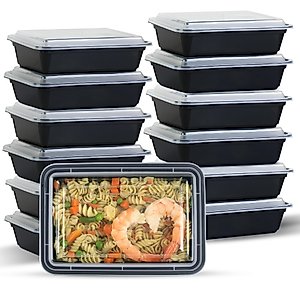 Meal Prep Containers 50 Pack - Food Storage Container with Lids, Resturaunt Take-Out Container, Durable & Airtight, Microwave & Freezer Safe for Freshness, Convenience & Organization (28oz -50 Pack)