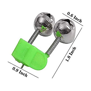 KISEER 50 Pcs Plastic Fishing Bells Clips Fishing Rod Alarm with Dual Alert Bells