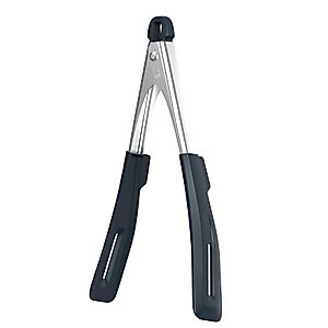 Zuutii Kitchen Tongs with Silicone Head,12.2" Stainless Steel Cooking Tongs for Kitchen,482°F Heat Resistent Locking Tongs,Versatile Serving tongs for Cooking,Dark Grey