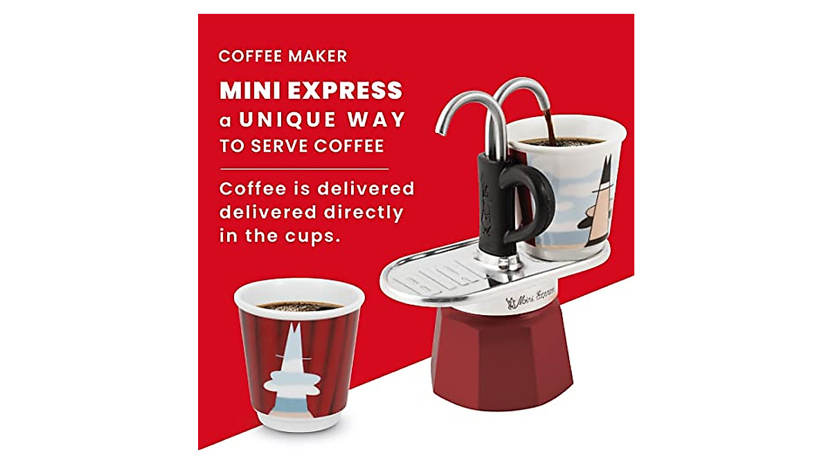 Bialetti Mini Express Moka Set: Stylish Coffee Maker & Cups