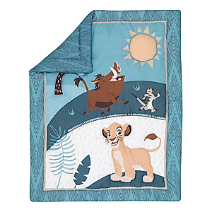 Lambs & Ivy (LAMCR) Lion King Adventure 3-Piece Mini Crib Bedding Set, Blue (790020)