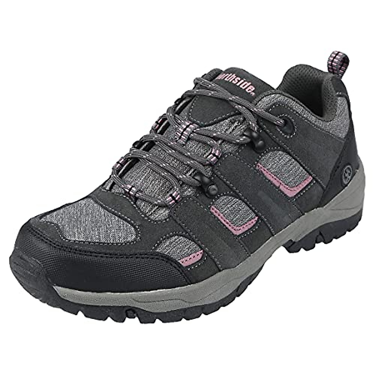 Northside Women's Monroe Low Hiking Shoe, Charcoal/Dusty Rose, 9