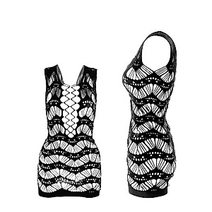 LEMON GIRL 6 Pieces Women's Fishnet Lingerie Top Mesh Babydoll Chemises Dress General Size