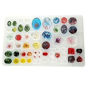 Jewelry Casting Molds,Gem Jewelry Silicone Casting Mold, for Resin Epoxy DIY Crafting, Earring, Pendant, Studs Jewelry Making (Large)