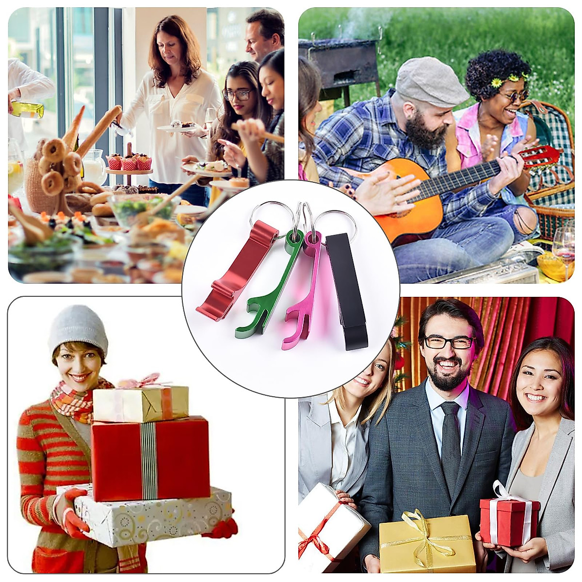 100pcs Personalized Bottle Opener Keychain Bulk, Custom Text/Logo/Photo