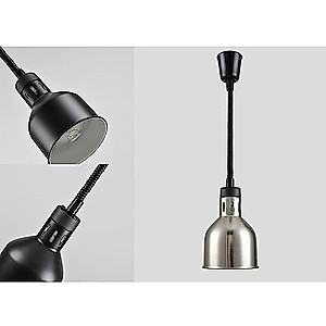 Food Insulation Lamp Commercial Food Warmers, 170mm, Retractable Food Heating Lamp High Power Commercial Hotel Kitchen Equipment Restaurant Supplies (Color : Silver)