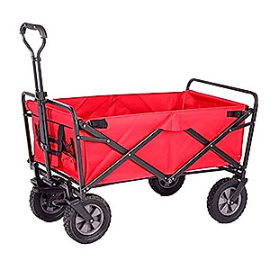 Suuim Collapsible Folding Wagon, Outdoor Folding Utility Wagon 4 Wheeled Folding Camping Cart, Utility Garden Trolley, Portable Outdoor Handcart with Brake,