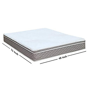 Mattress Solution 10-Inch Medium Plush Eurotop Pillowtop Innerspring Mattress and 8" Split Wood Boxspring/Foundation Set, with Frame, 75" X 48", 1