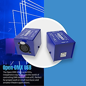 Enttec Open DMX USB 70303 Lighting Interface & SIRS-E 70029 5P Male to 3P Female Adapter (Bundle) - No Software Included - Open Source/Hardware Only/Entry Level Model for Beginners