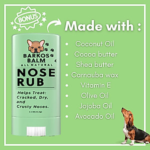 Dog Ear Cleaner Wipes + Nose Balm for Dogs | Bulldog, French Bulldog, Pug, English Bulldog, Cleans & Soothes Ears, Wrinkles, Folds, Tear Stain, Infection Treatment Cleaning + Snout Soother by Barkos