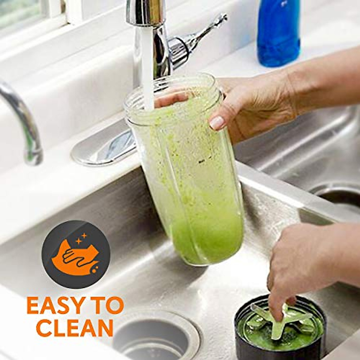 Nutrichef NCBL1000 Personal Electric Single Serve Small Professional Kitchen Countertop Mini Blender for Shakes and Smoothies w/Pulse Blend, Convenient Lid Co, 20 & 24 oz Cups, Black