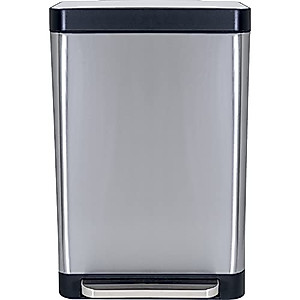 Hefty 13.8 Gallon Stainless Steel Trash Can – StepOn Matte Metal Kitchen Garbage Bin, 13.8 gal / 52.23 L