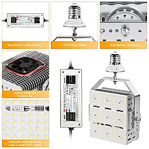 150W Shoebox LED Retrofit Kits AC100-277V (650W MH/HPS/HID Equivalent) 5000K E39 Mogul Base Retrofit Lights for Parking Lot Tennis Court ETL DLC Listed