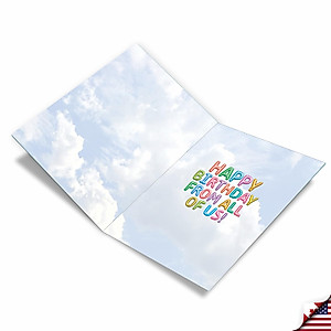 The Best Card Company - 40th Happy Birthday Card Jumbo (8.5 x 11 Inch) 40 Years of Celebration, Group Notecard with Envelope - Inflated Messages Milestones 40 (Not Actual Balloons) J5651BMBG-US
