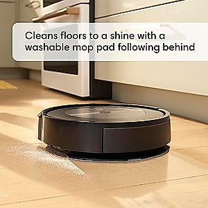iRobot Roomba Combo j5 Robot - 2-in-1 Vacuum with Optional Mopping, Identifies & Avoids Obstacles Like Pet Waste & Cords, Clean by Room with Smart Mapping, Works with Alexa, Ideal for Pet Hair