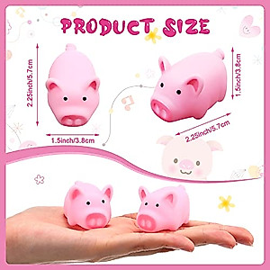 100 Pcs Rubber Pig Bath Toy Bulk Mini Pig Toys Pink Piggy Bathtub Toys Float Squeak Toys for Baby Shower Halloween Christmas Party Birthday Gift, 2.25 x 1.5 x 1.5 Inches