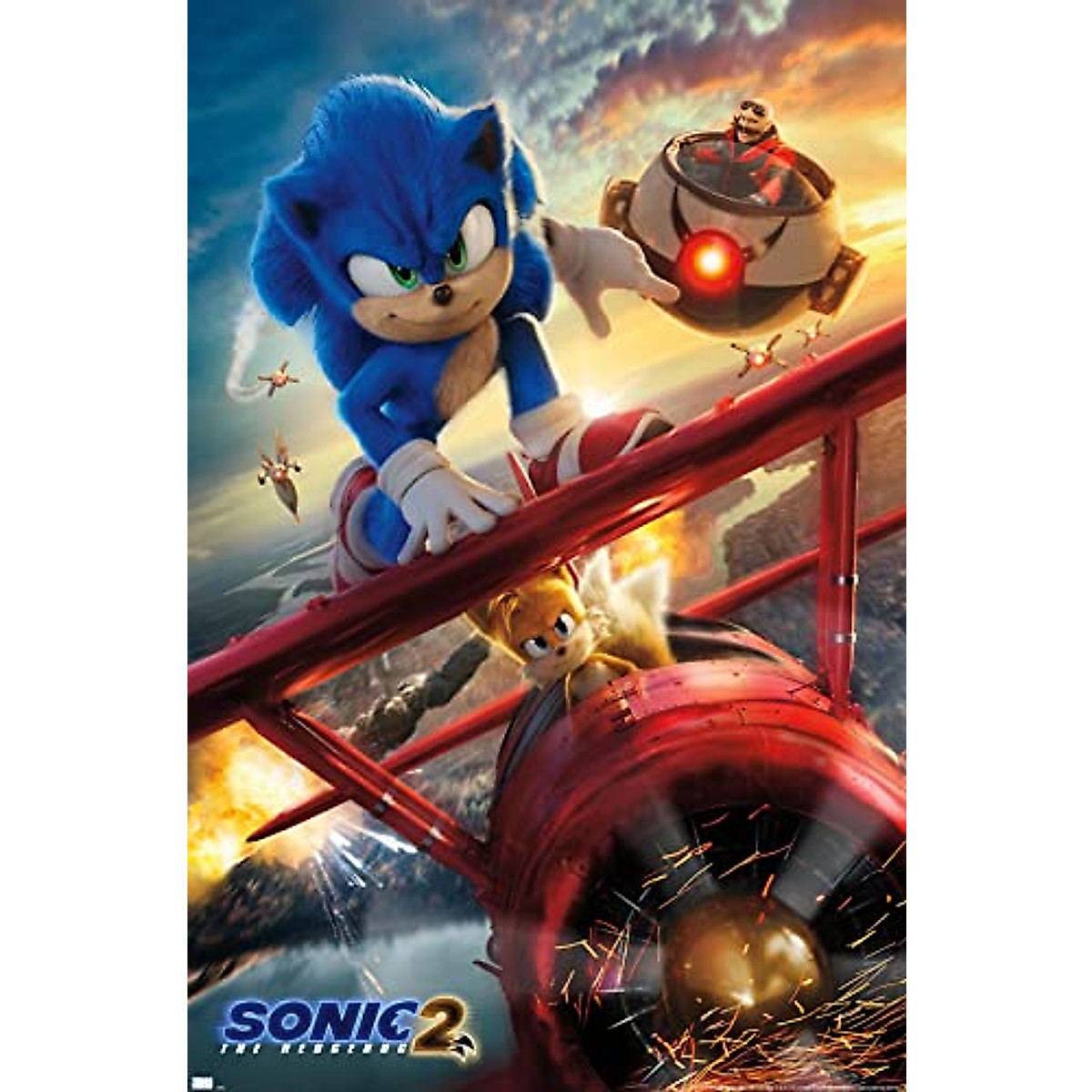 Trends International Sonic the Hedgehog 2 - Key Art Wall Poster, 22.375" x 34", Unframed Version