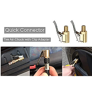 LDCRE Tire Air Chuck with Clip Adapter, Brass Locking Tire Inflator Nozzle Adapter Connect, No Leakage Tire Chucks for Vehicle Inflator Compressor Pump Connect Accessories Tool 8mm 1Pack