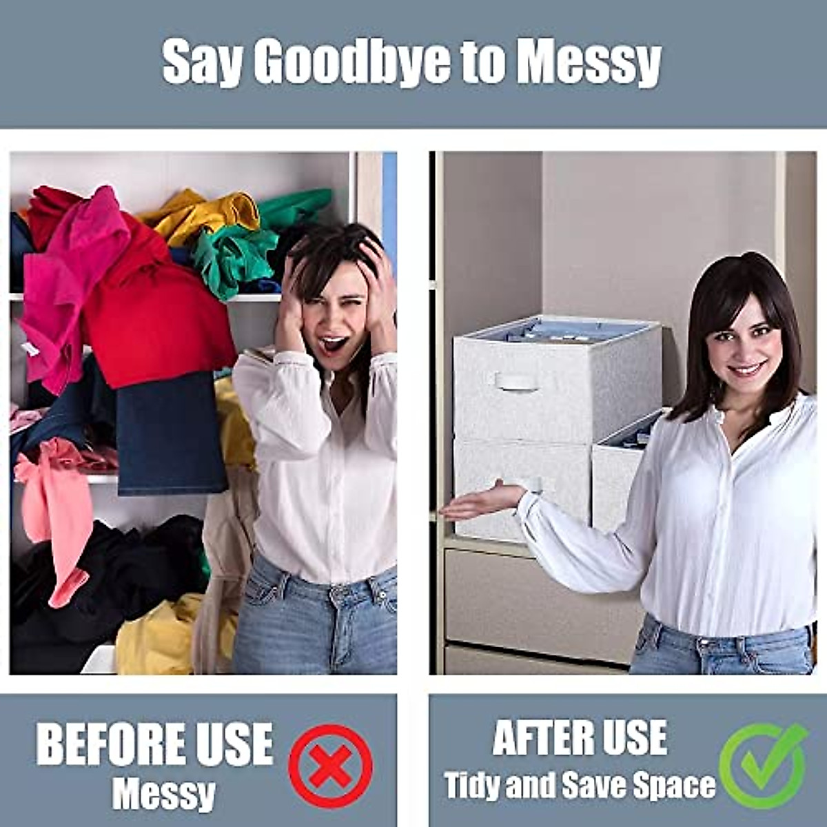 2 Pack Drawer Organizers for Clothing , Clothes Organizer w/ Underwear Organizer , Clothes Organizer for Folded Clothes w/ Space Saving Hangers , Non-Woven Clothing Organizer, Drawer Organizer Clothes