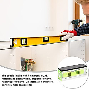 VILLCASE Magnetic Tool High Precision Mini Level Bubble Small Horizontal Bubble Three Line Horizontal Pearl Level Magnetometer (52 * 18 * 15mm Green magnetism 1PCS) Magnetic Tools