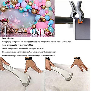 First Birthday Backdrop for Girl 1st One Year Old First Birthday Cake Smash Decor Backdrop Photo Studio Photography Background Photoshoot(7x5ft)