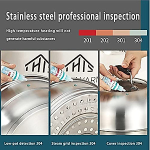 MANO Steamer Pot for Cooking 11.8 inch Steam Pots with Lid 2-tier Stainless Steel Steaming Pot Multipurpose Cookware with Handle for Vegetable, Dumpling, Stock, Sauce, Food