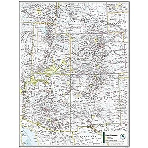 National Geographic Maps: Four Corners U.S.A Wall Map - 31 x 24 inches - Front Lamination