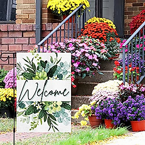 HOMFREEST Spring Welcome Garden Flag 12x18 Inch Vertical Double Sided Seasonal Floral Yard Flag Outside Farmhouse Decor for Outdoor Yard Garden Porch