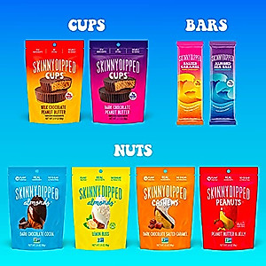 SkinnyDipped Snack Attack Minis Almond Variety Pack, Healthy Snack, Plant Protein, Gluten Free, 0.46 oz Mini Bags, Pack of 25