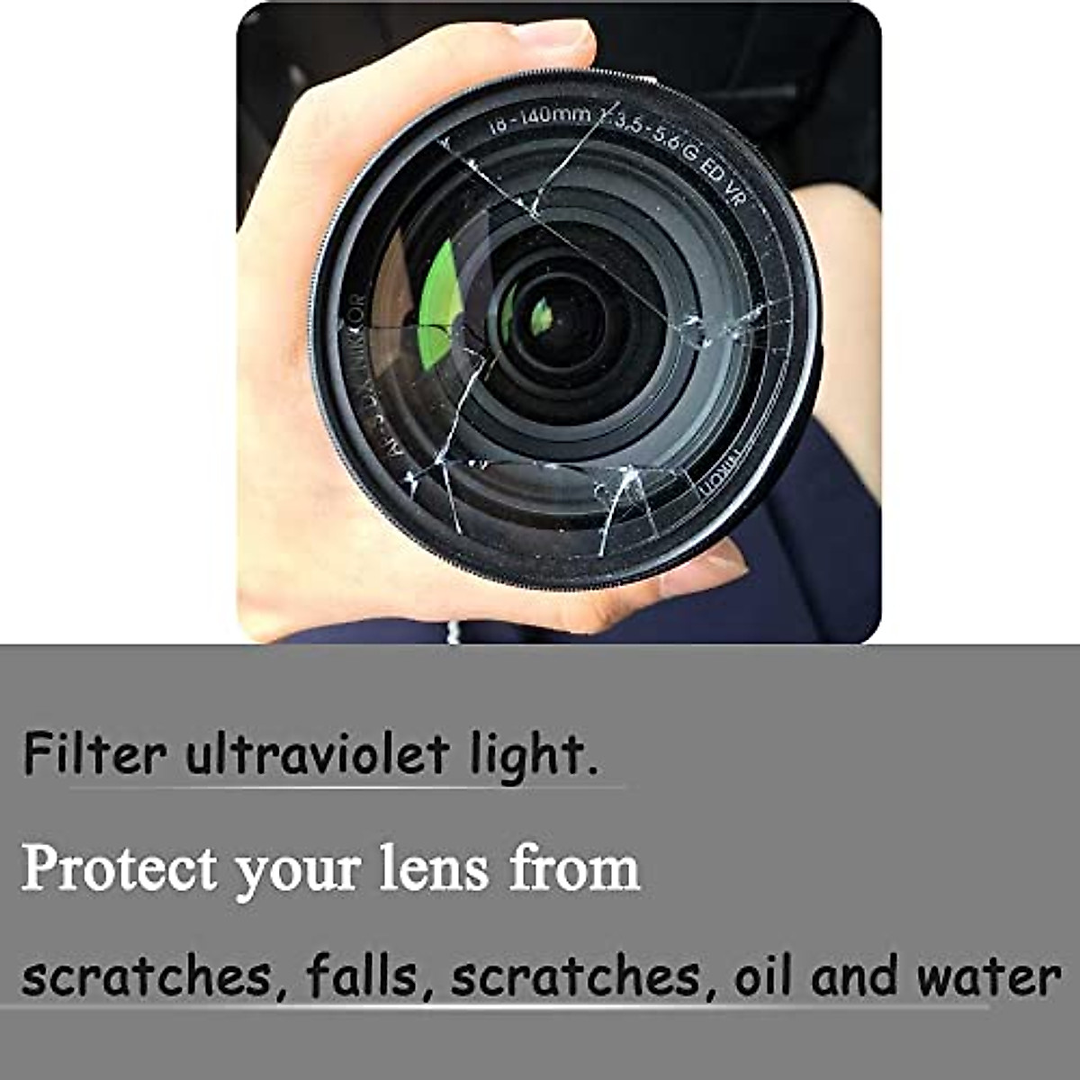 52mm HD UV Filter for D5300 D3500 D850 D7500 Camera w/AF-S DX 18-55mm f/3.5-5.6G Lens, Fire Rock UV Filter for Canon EOS 90D, Rebel T7 w/EF-M 55-200mm 18-55mm Lens -1 Pack