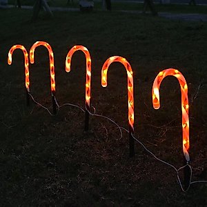 ZYPNB Christmas Candy Cane Pathway Lights,New Year Holiday Lights Outdoor Garden Christmas Decorations for Home Xmas Candy Cane Light