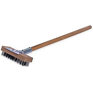 Carlisle FoodService Products Wood Oven Grill Brush & Scraper with Handle, 30 Inches, Natural
