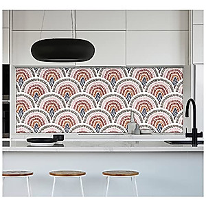 HAOKHOME 96090 Polka Dot Scall Peel and Stick Wallpaper Wave Pink/White/Brown Stick on Removable Home Decorations 17.7in x 118in