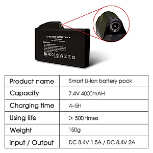 J JINPEI Replacement Battery Rechargeable Lithium Polymer Batteries for Heated Gloves Socks Jacket Clothes Li-ion Battery (4000mah/1PCS)