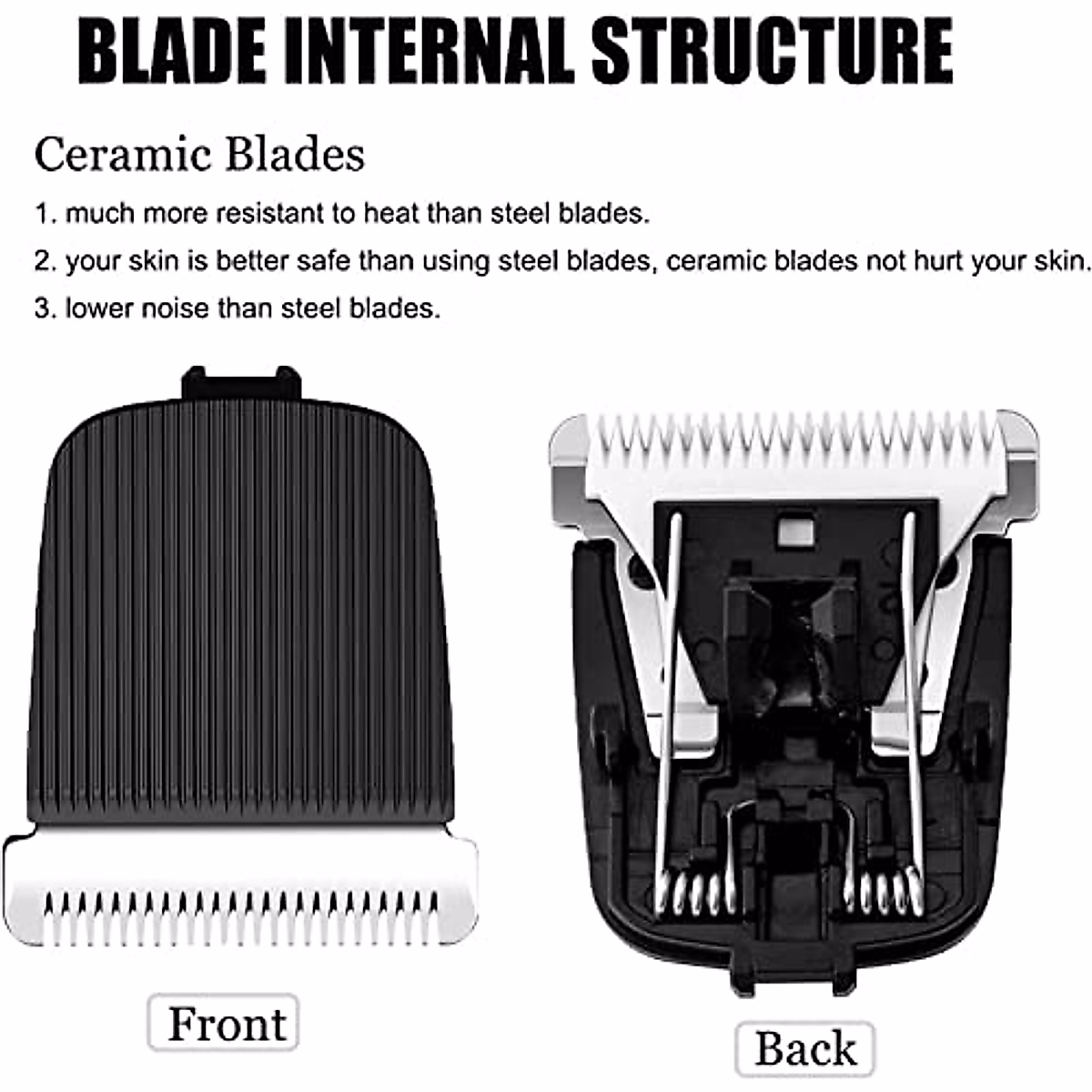 2 Pcs Replacement Blades for Manscapeed The Lawn Mower Electric Groin Hair Trimmer Blades, Hygienic Snap-In Replacement Blades Compatible with Manscaped Lawn Mower 4.0 3.0 2.0 Replaceable Blade, Black