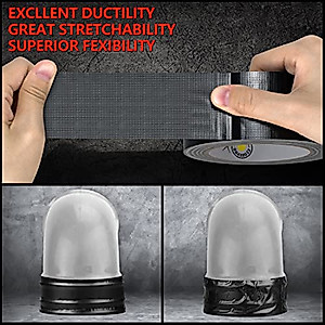 CZoffpro Duct Tape Heavy Duty - Ultra Strong Black Colored Duct Tape with Waterproof Backing, Easy to Tear by Hand, 1.88 in x 20 Yard, Black