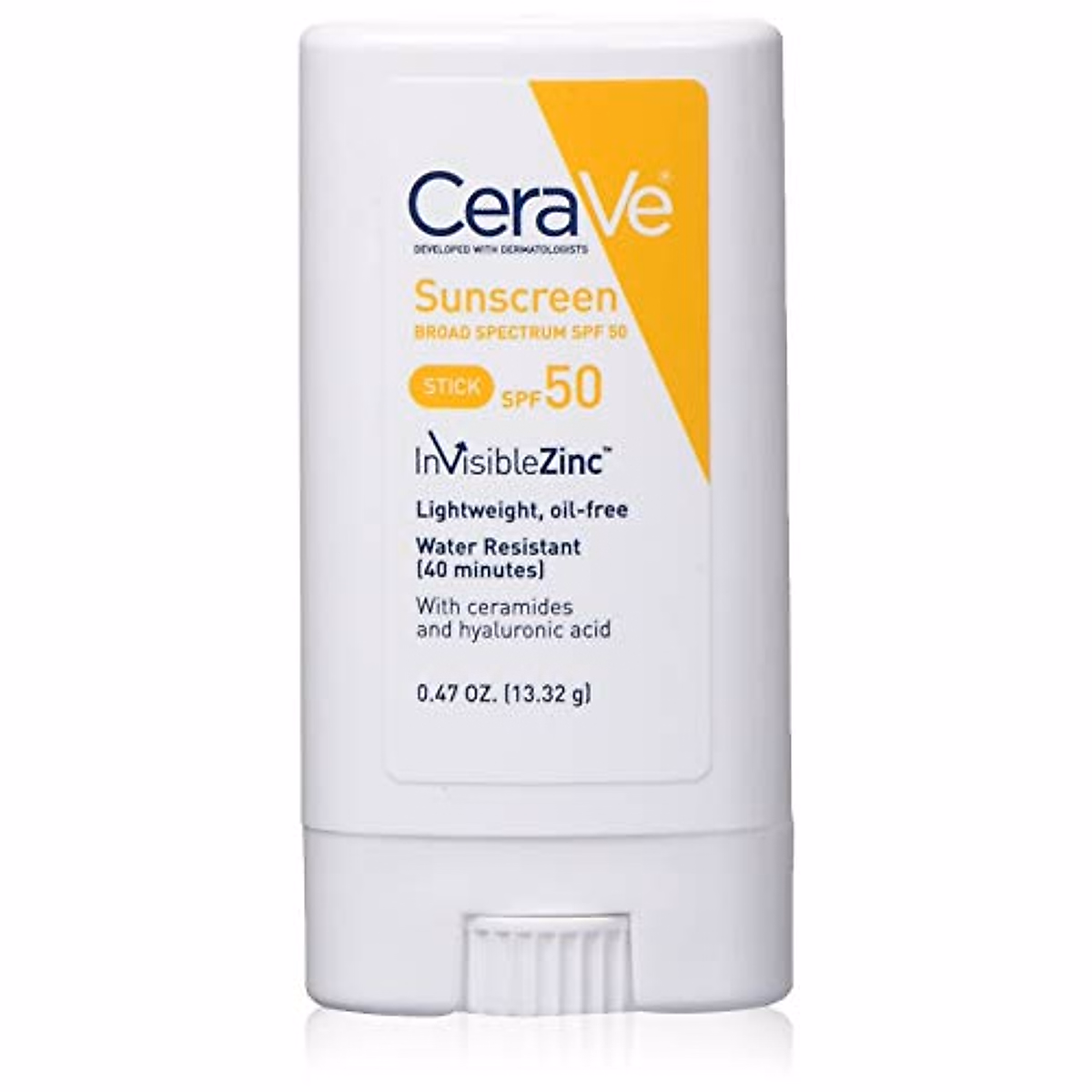 CeraVe Sunscreen stick spf 50 | 0.47 ounce | mineral sunscreen for kids & adults | fragrance free , 0.47 Ounce