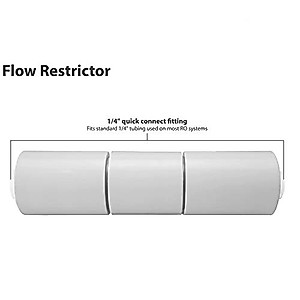Lemoy Reverse Osmosis Flow Restrictor with Quick Connect Fitting, 50 GPD Flow Restrictor 1/4 inch Quick Connect(1 ball valve+2 Tee union+2 L connect+tube)