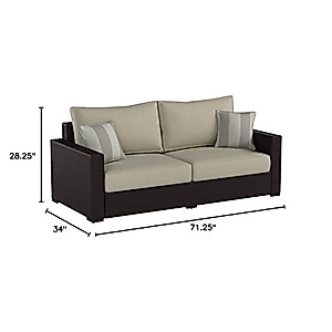 Serta Laguna Resin Outdoor Patio Furniture Collection, Sofa, Brown Wicker