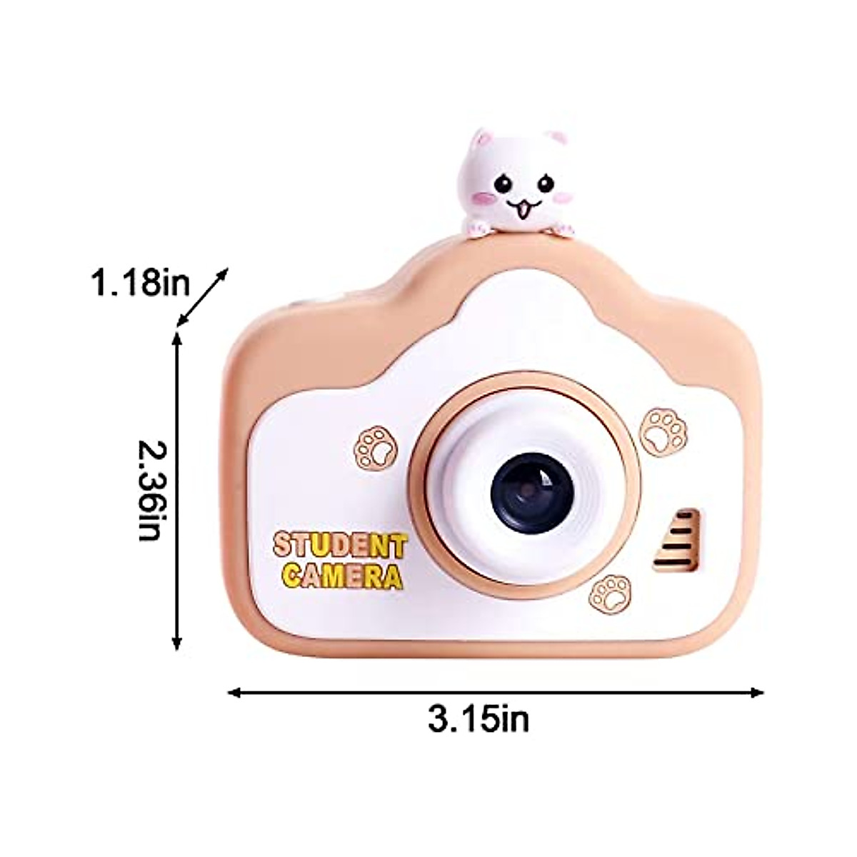 Children's Hd Front and Rear Dual Camera 2000w Mini 2.0 Inch Camera Camera Video Game Music Integration Including 32g Memory Card,Easy to Use,Durable