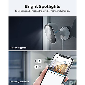 REOLINK Outdoor Security Camera System, 1080p Plug in WiFi Cameras with App for Home, Color Night Vision with Bulit-in Spotlight, 2-Way Talk, Motion Detection, SD Card Storage, Lumus (2 Pack)