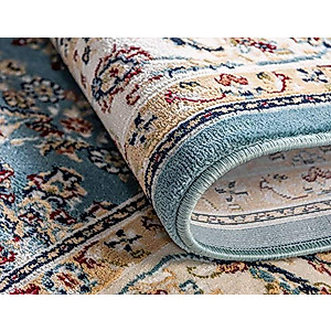 Unique Loom Narenj Collection Classic Traditional Textured Pattern Design Area Rug, 8' x 10' Rectangle, Blue/Beige