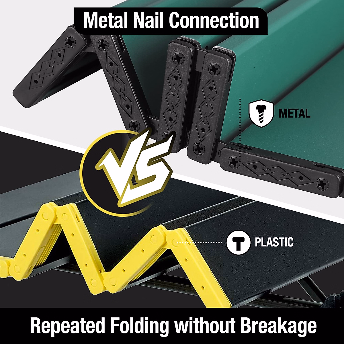 VILLEY Portable Mini Folding Beach Table, Ultralight Aluminum Side Table with Carry Bag for Camping, Picnics, and Outdoor Activities - Green