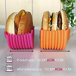 Burger Holder Take It 4 Pack Retractile Retractable Reusable Hamburger Sandwich Burger Holders | Hygienic Silicone Holder | No Mess Container | Burger Holder
