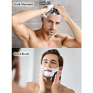 HEETA Hair Scalp Massager Shampoo Brush 2 Pack, Soft Silicone Bristles to Remove Dandruff, Waterproof Hair Scrubber for Both Wet Dry Hair, Suitable for Men & Women (Green & Black)