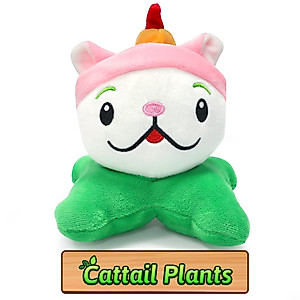 Maikerry 1 PC Plants vs Zombies Figures Plush Toy Stuffed Soft Doll Cattail Plant Toy.Great Gift for Halloween & Christmas(6" )